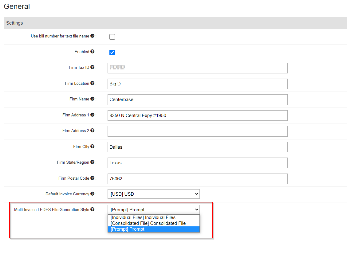 Consolidated LEDES Files – Centerbase
