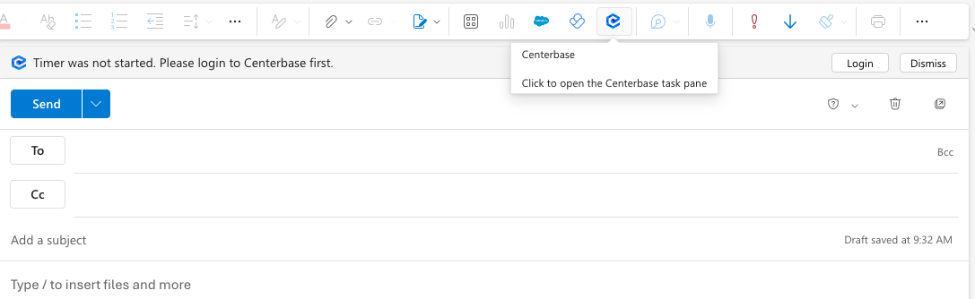 Outlook Add-in – Centerbase