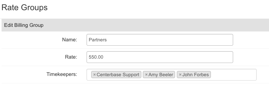 Rate Table System Settings – Centerbase