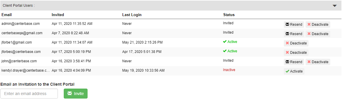 Client Portal Settings – Centerbase