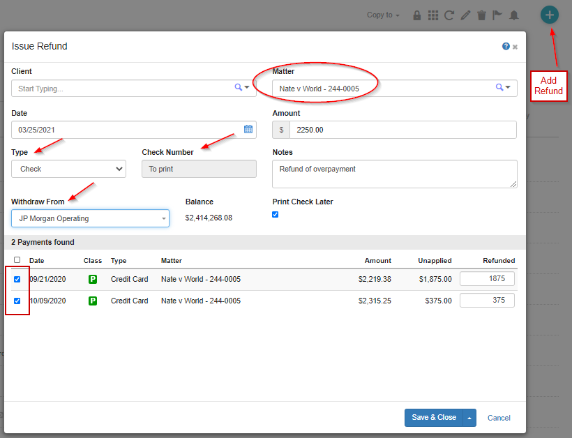 Processing Client Refunds – Centerbase